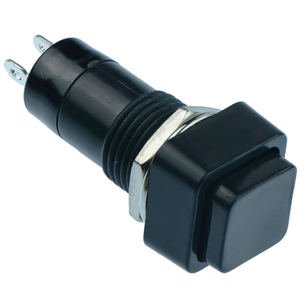 Black On-Off Latching Square Push Button Switch 12mm SPST — Switch ...