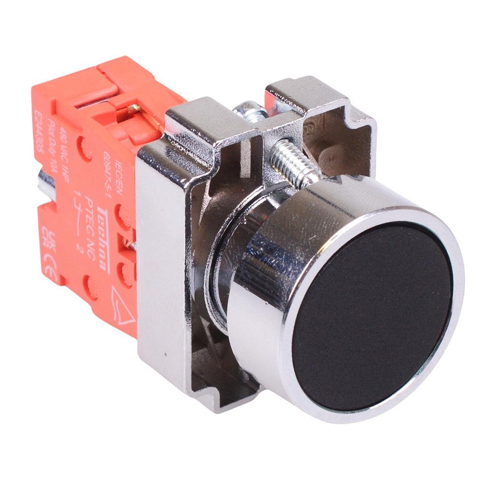Techna PtecMetPNBlack Black Flush Push Button Switch Metal 10A 1NC — Switch Electronics | Your ...