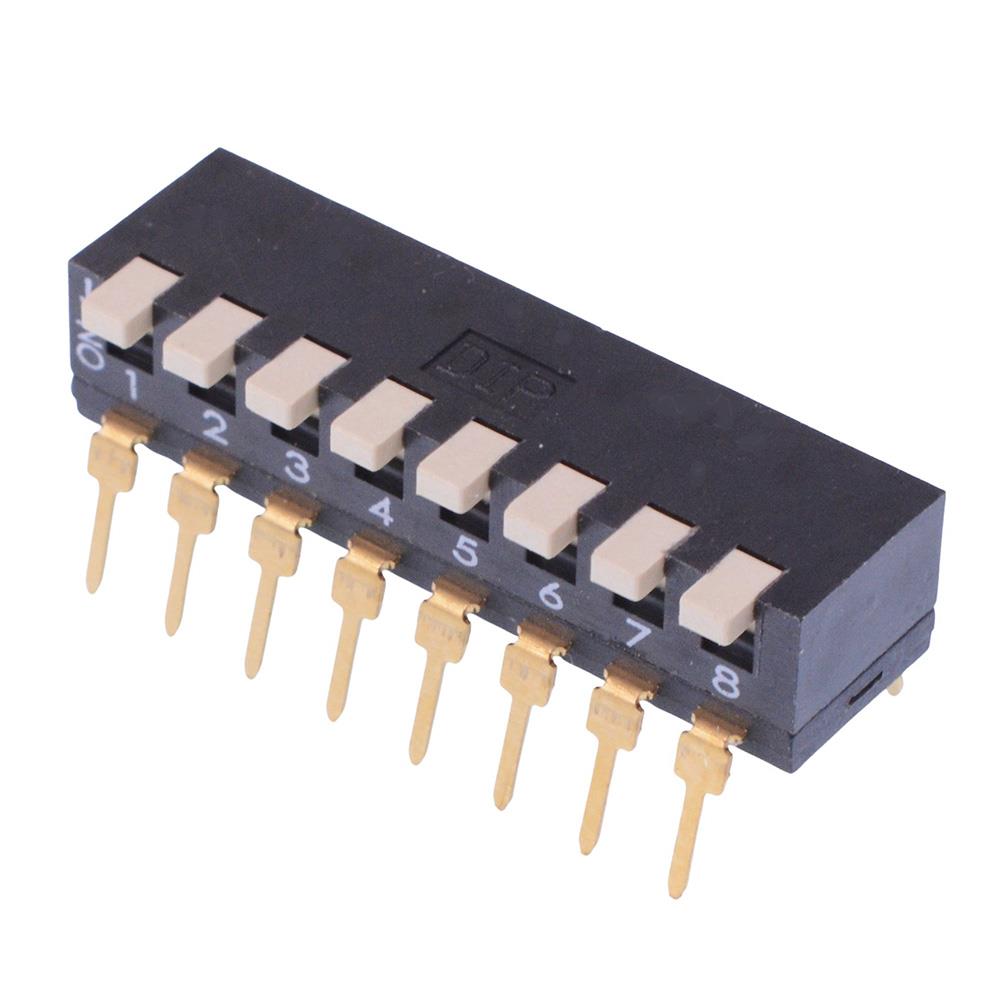 IKP0800101 APEM 8-Way 2.54mm Piano PCB DIP Switch SPST — Switch Electronics | Your One Stop ...