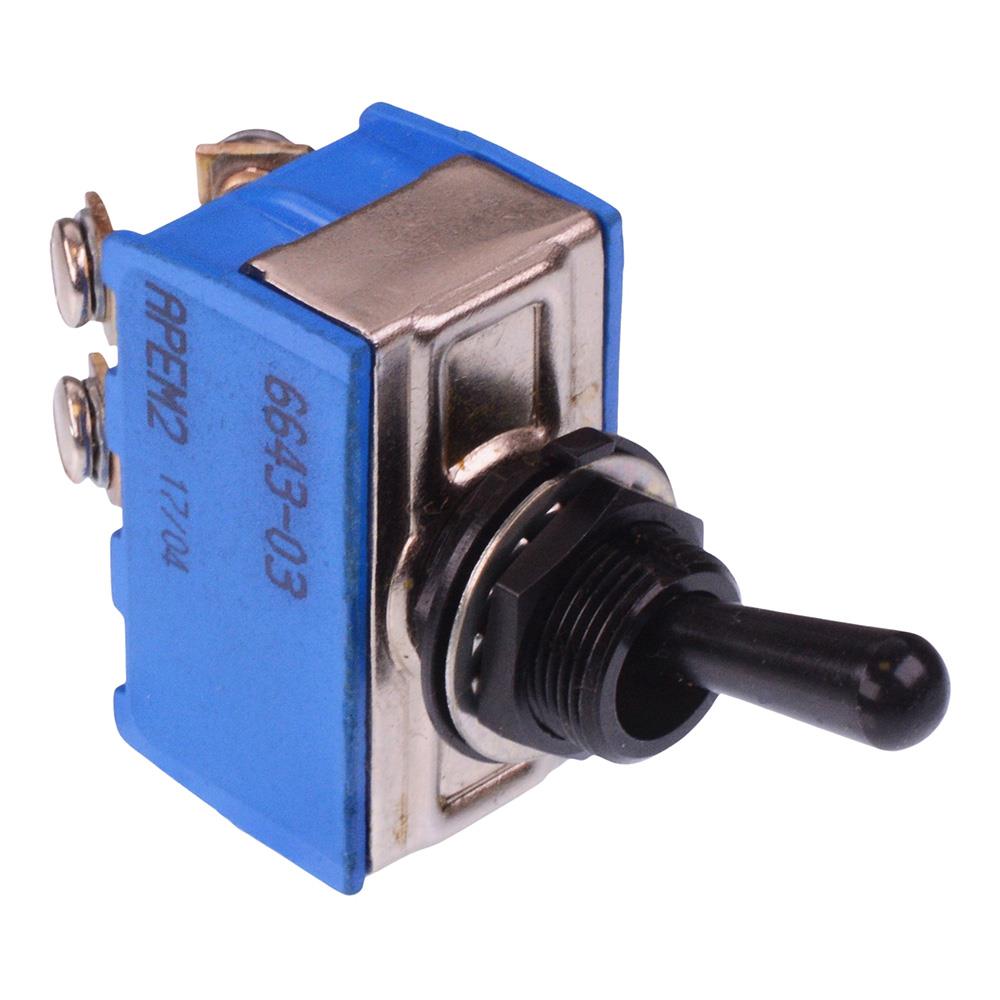 6643-03 APEM Black Off-(On) Momentary 12mm Toggle Switch DPST 6.5A ...