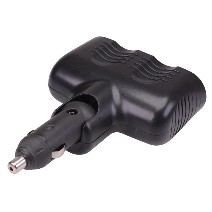 2 Way Cigarette Lighter Socket Splitter + Dual USB-A 12V/24V A13-123 ...