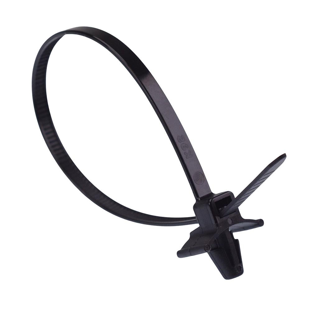 4.8mm x 200mm Black Wing Push Mount Cable Tie - Pack of 100 — Switch ...