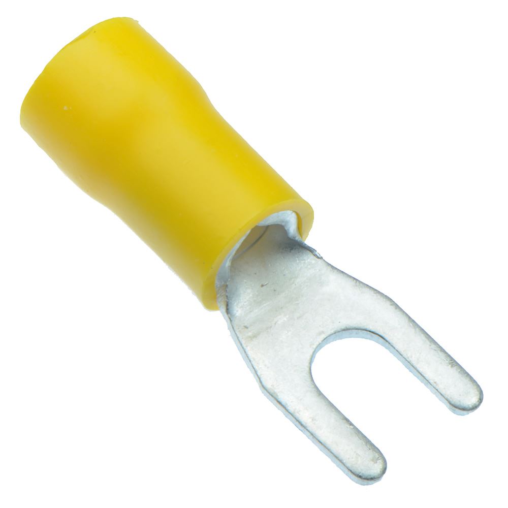 Yellow 4.3mm Insulated Crimp Fork Terminal (Pack of 100) — Switch ...