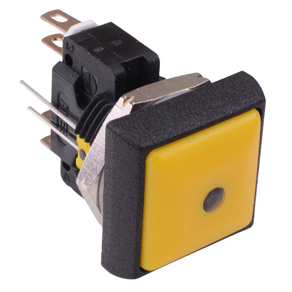 IRC8Z252L0Y APEM Yellow LED Yellow Button Square 16mm Momentary Push B ...
