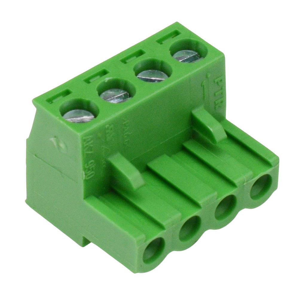 4-Way 5.08mm Right Angle Pluggable Terminal Block Green 15A 300V ...