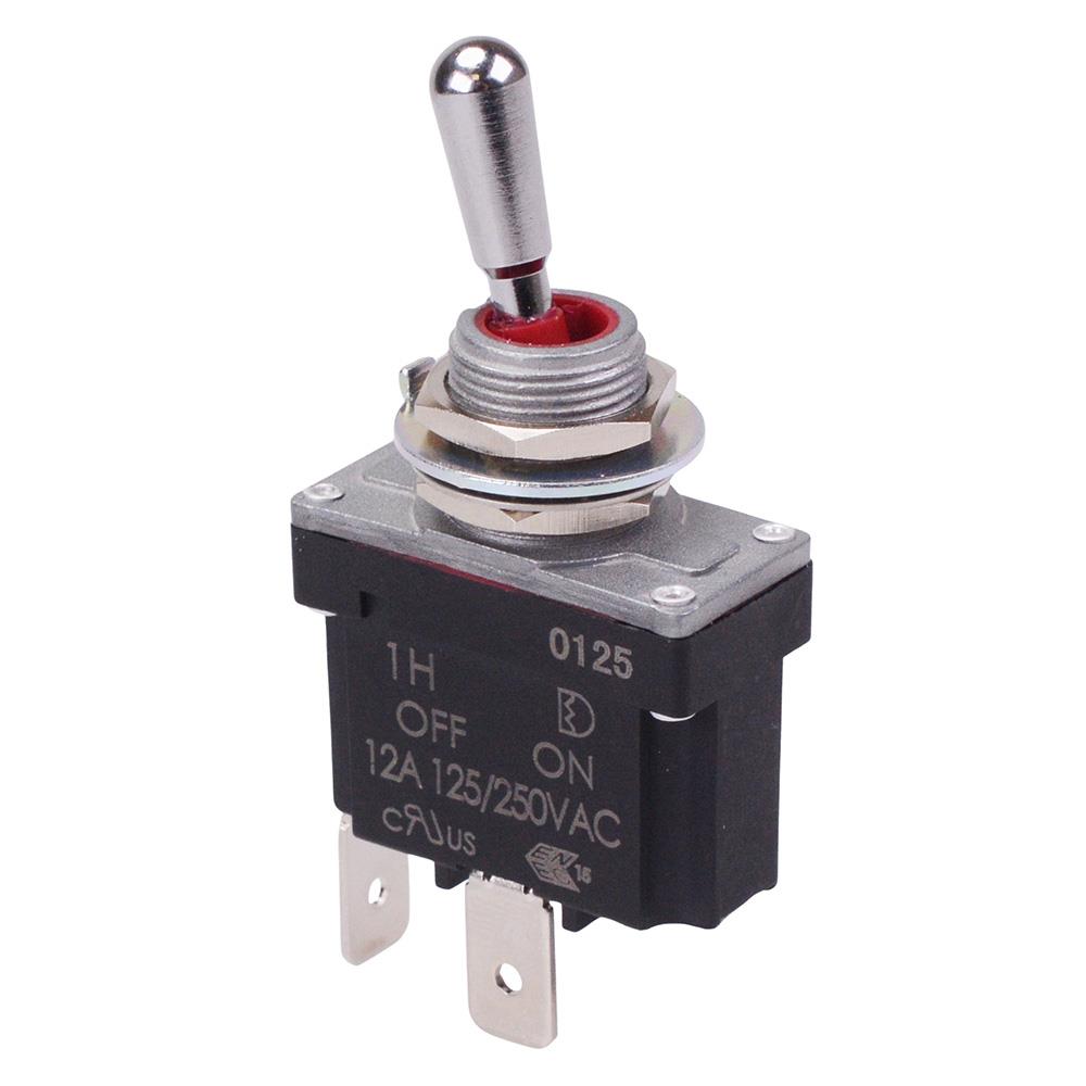 On-Off Sealed 12mm Toggle Switch SPST 12A IP68 — Switch Electronics ...