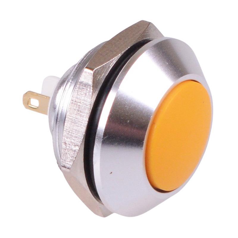 Yellow Off-(On) 16mm Metal Round Push Button Switch IP65 SPST — Switch ...