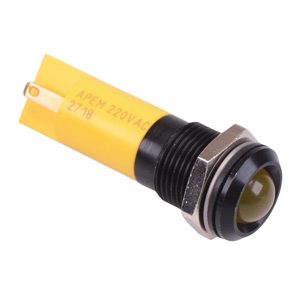 Q14P1BXXHY220E Hyper Bright Yellow Prominent 14mm 220VAC LED Panel Ind ...