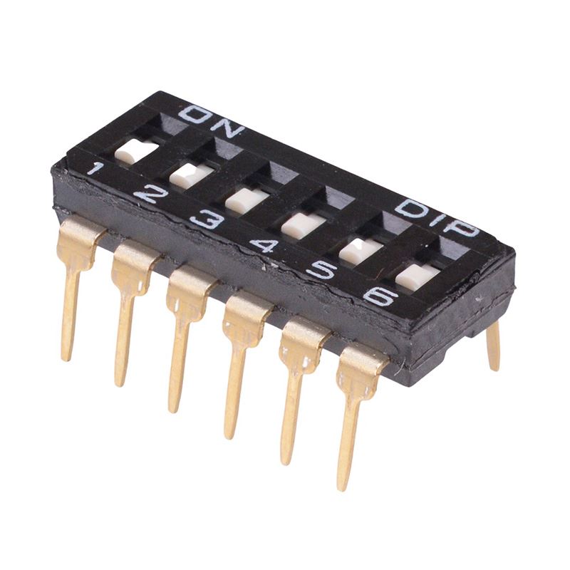 NDIR-06STV 6 Way Through Hole DIP Switch SPST APEM — Switch Electronics | Your One Stop ...
