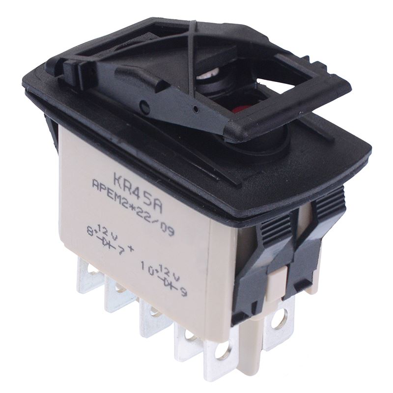 KR45CAKDDG (On)-On Momentary Red 12V LED Auto Rocker Switch DPDT IP68 ...