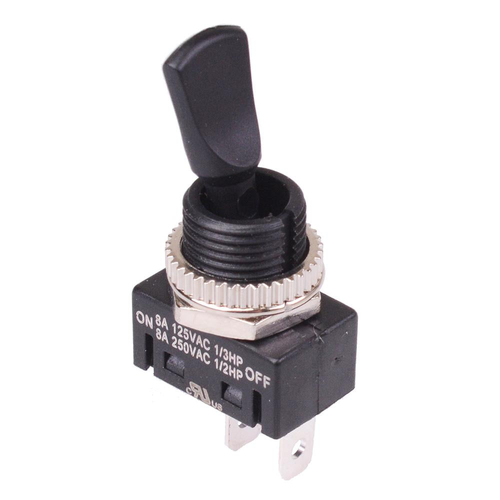 On-Off Black Paddle Toggle Switch SPST 8A R13-412A1-HWR — Switch ...