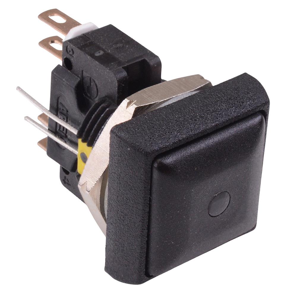 IRC8Z222L0Y APEM Yellow LED Black Button Square 16mm Momentary Push Bu ...