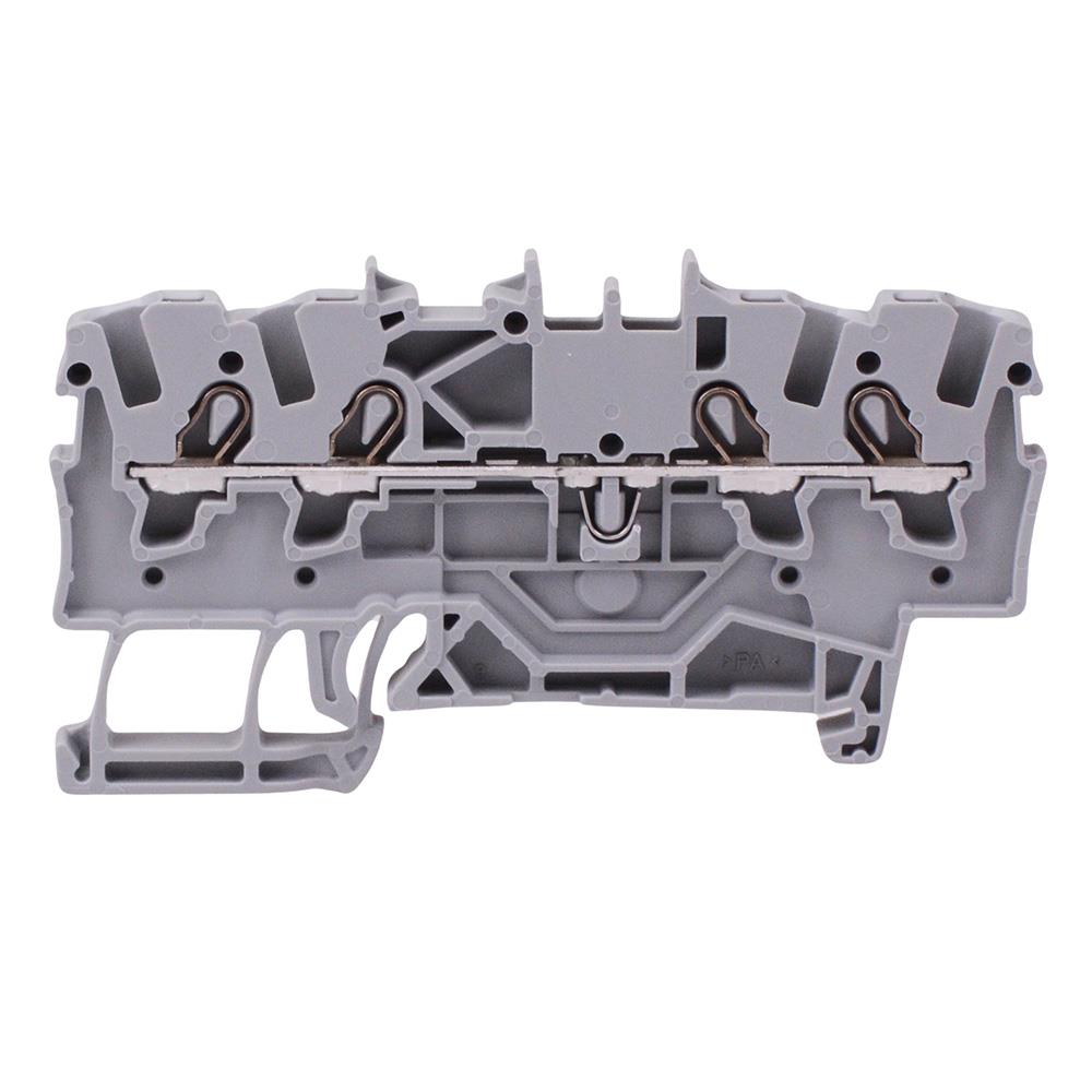 2001-1401 WAGO Grey 4-Way DIN Rail Mount Terminal Block 2.5mm² 17.5A ...