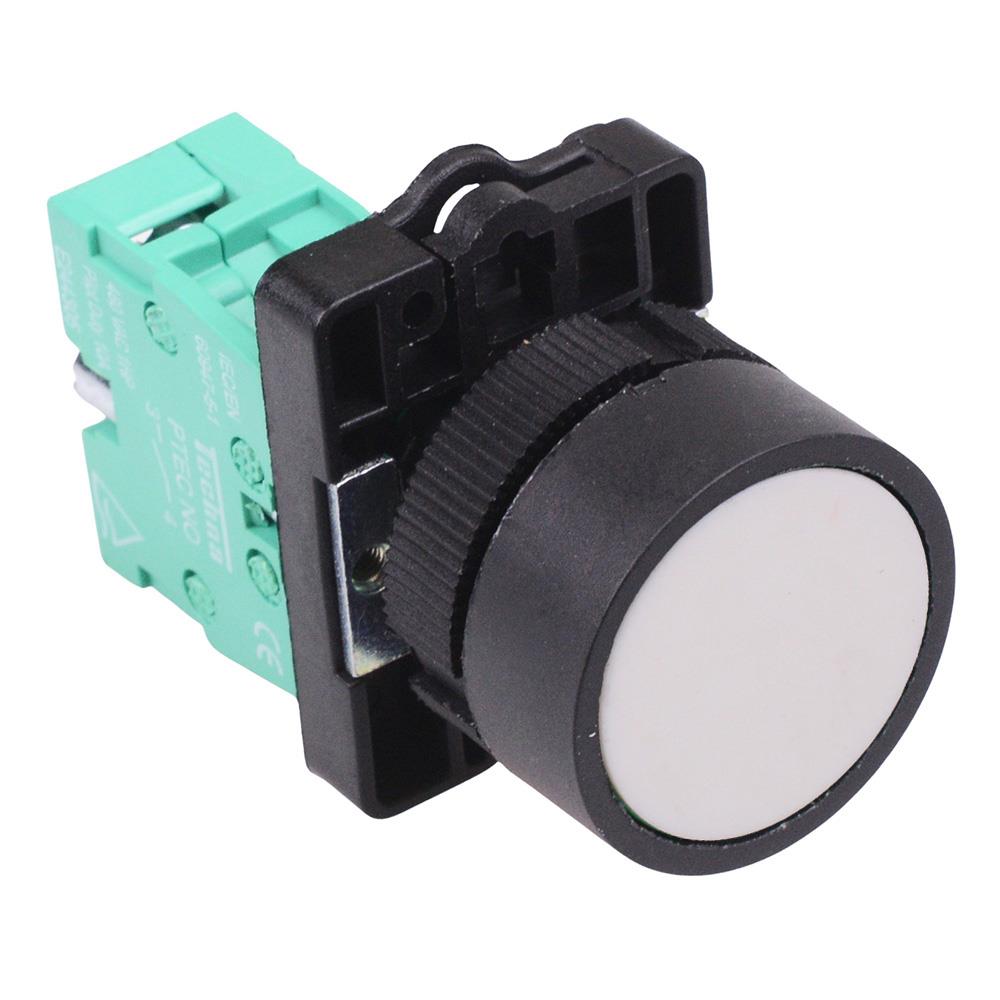 Techna PtecPNWhite White Flush Push Button Switch 10A 1NO — Switch ...