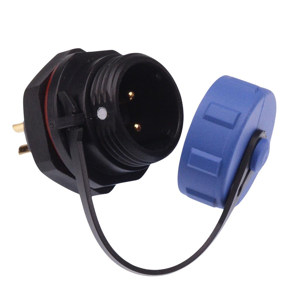 2 Pin Waterproof W13 Male Socket Panel Mount Connector IP68 — Switch ...