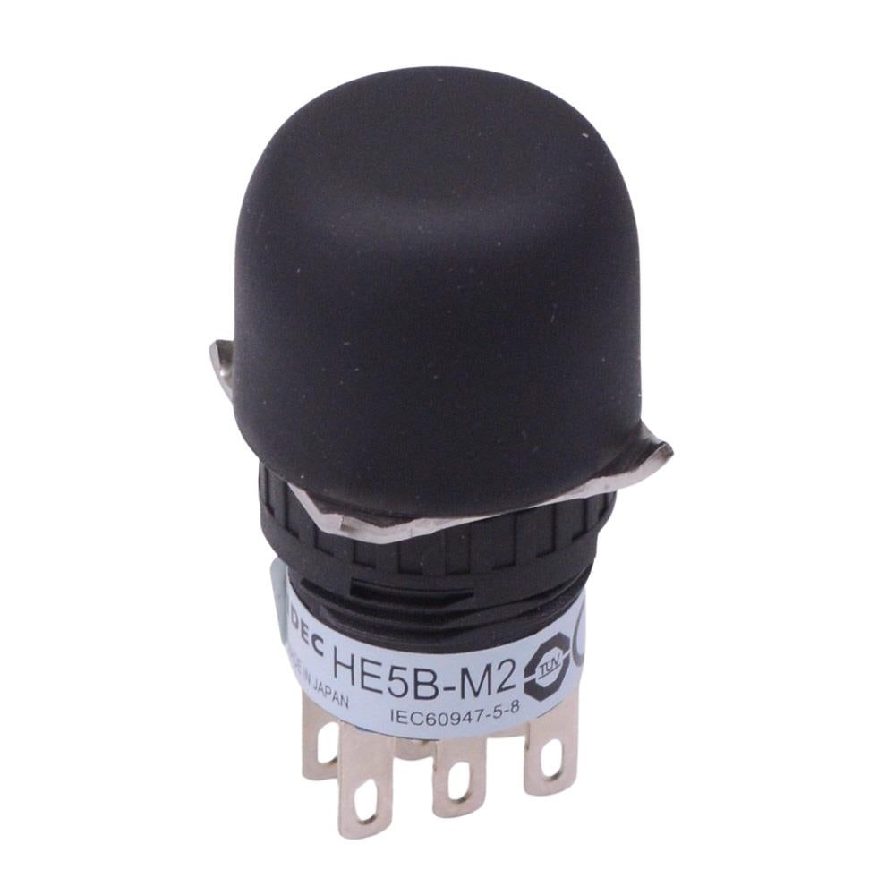 HE5B-M2PB Black Double 3-Position 16mm Round Enabling Switch IDEC ...