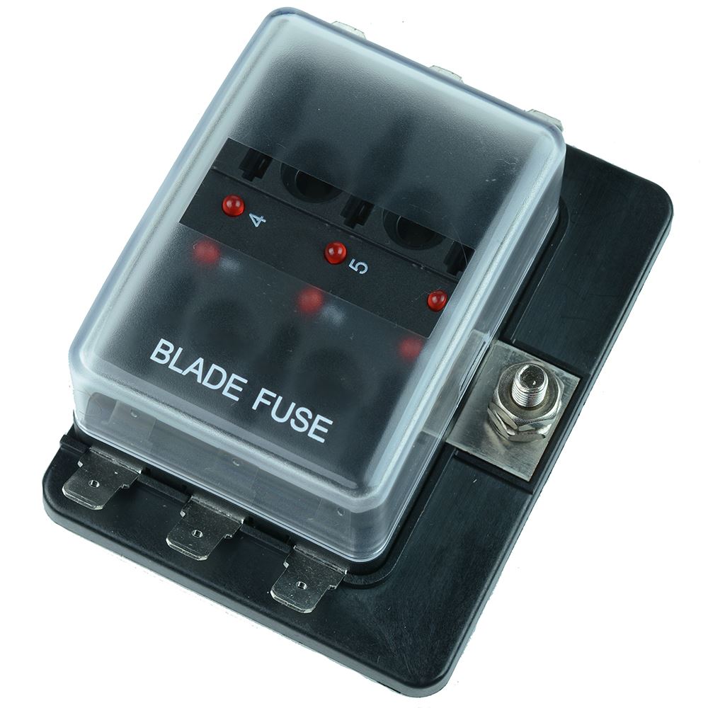 6 Way Standard Blade Fuse Holder with LED Status Indicator 100A SCI R3 ...