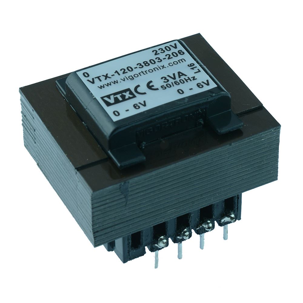 VTX-120-3803-212 PCB Transformer 230V 3VA 12V+12V Vigortronix — Switch ...