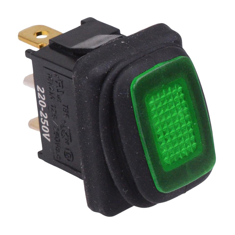 Green 230V illuminated Waterproof On-Off Rectangle Rocker Switch SPST ...