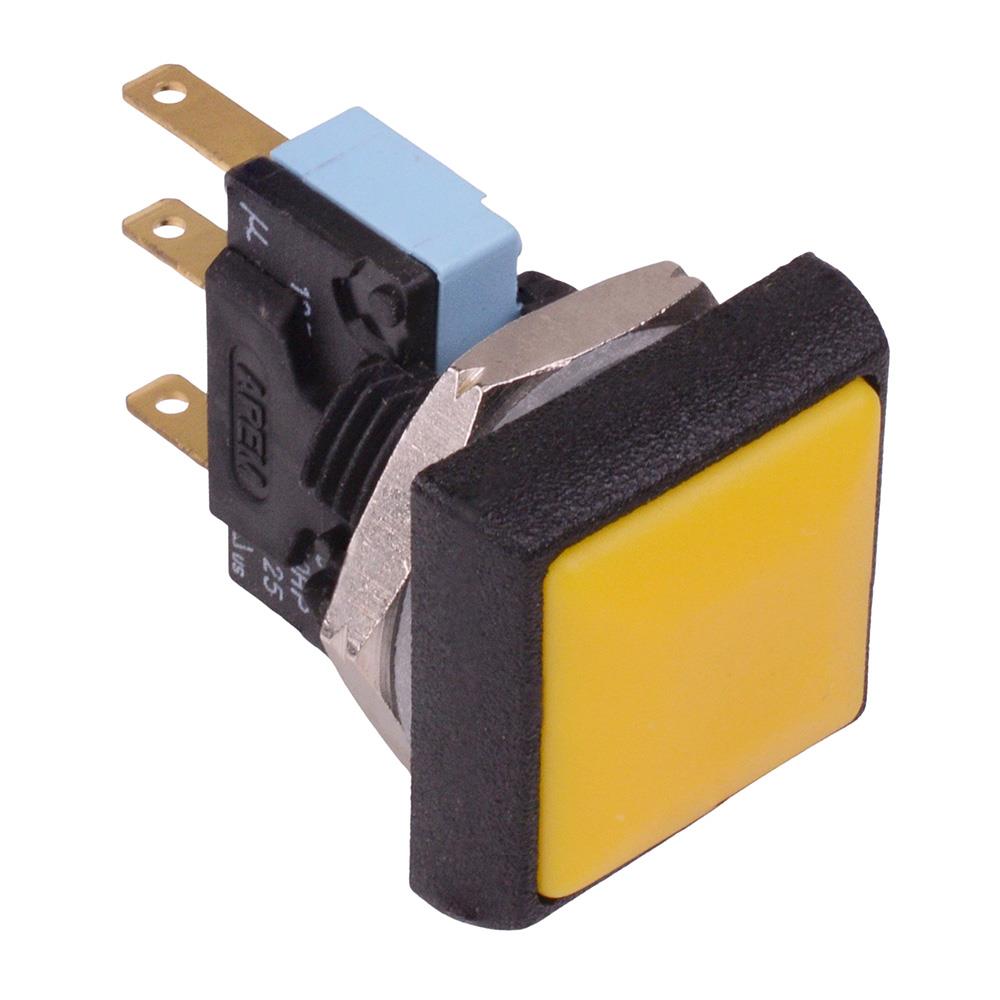 IRC7Z252 APEM Yellow Square 16mm Momentary Push Button Switch SPDT 5A ...