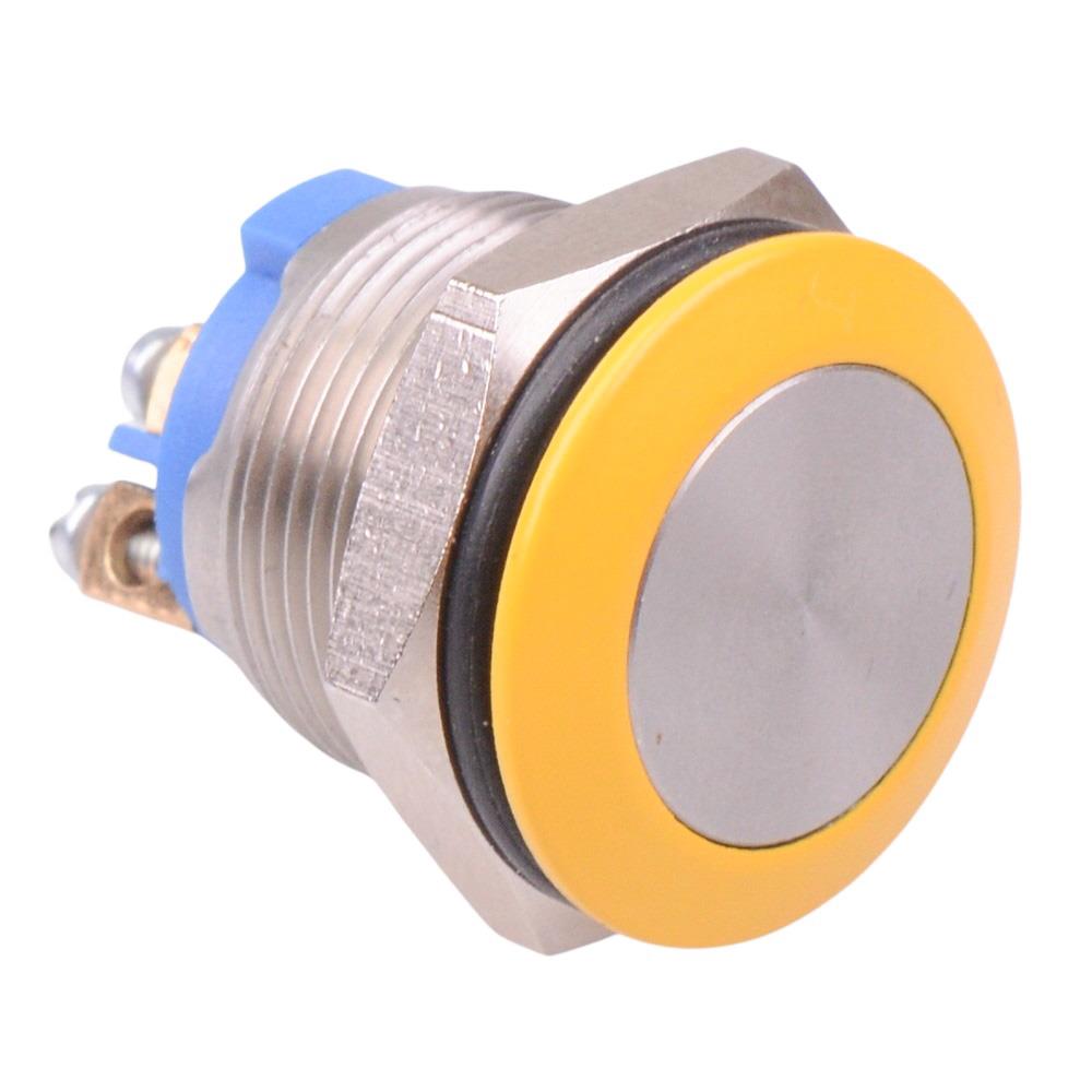 AV09C703D940KX2542-3 APEM Yellow 19mm Momentary NO Vandal Push Button ...