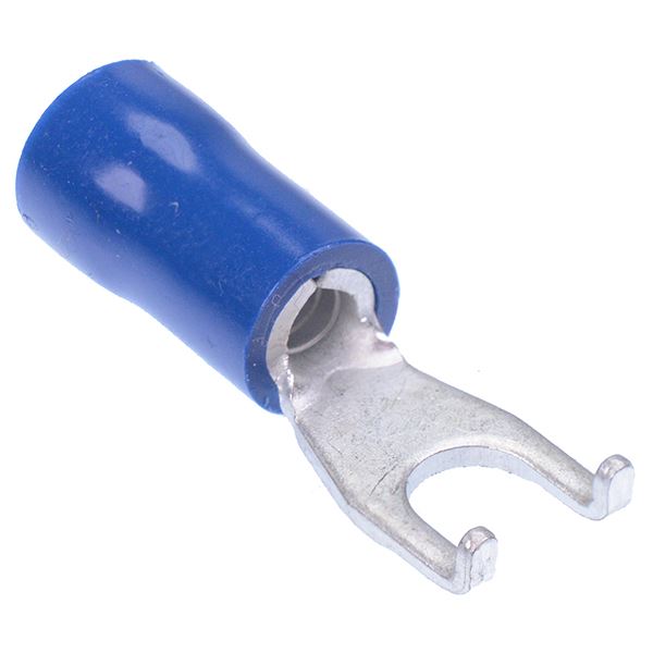 Blue 3.7mm Insulated Flanged Fork Crimp Terminal (Pack of 100) — Switch ...