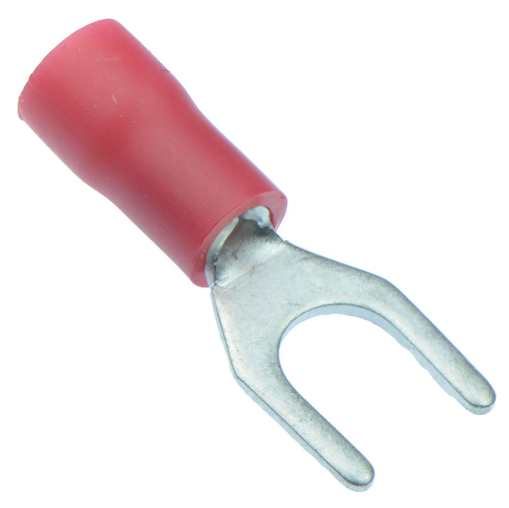 Red 5.3mm Insulated Crimp Fork Terminal (Pack of 100) — Switch ...