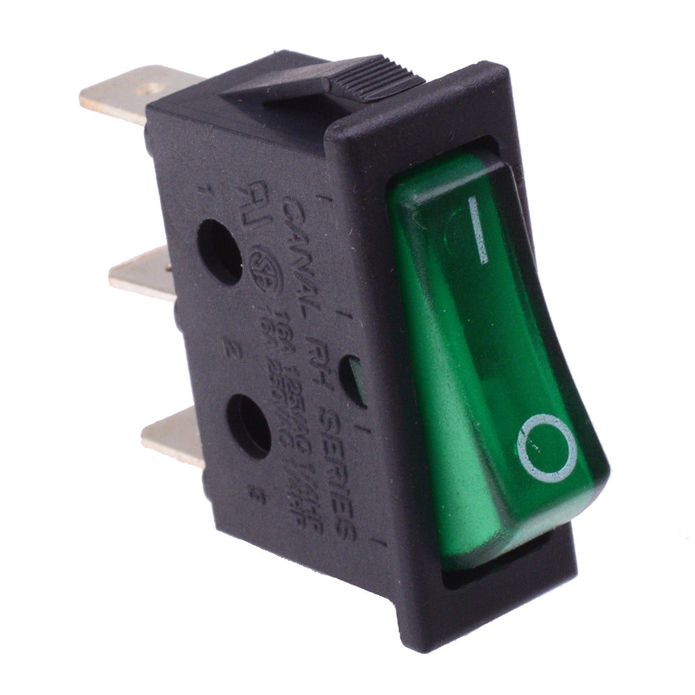 Green On-Off 110V illuminated Rocker Switch SPST 16A — Switch ...