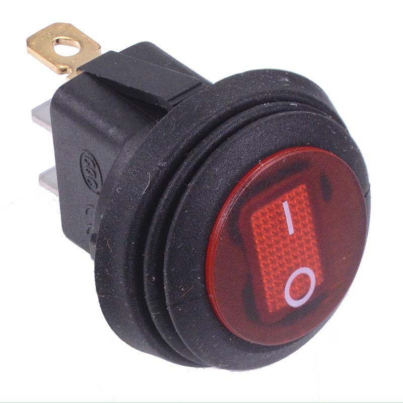 Red Illuminated On-Off Waterproof Rocker Switch SPST 230V — Switch ...