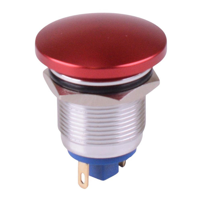 Red Mushroom Momentary 19mm Metal Push Button Switch IP65 NO — Switch ...
