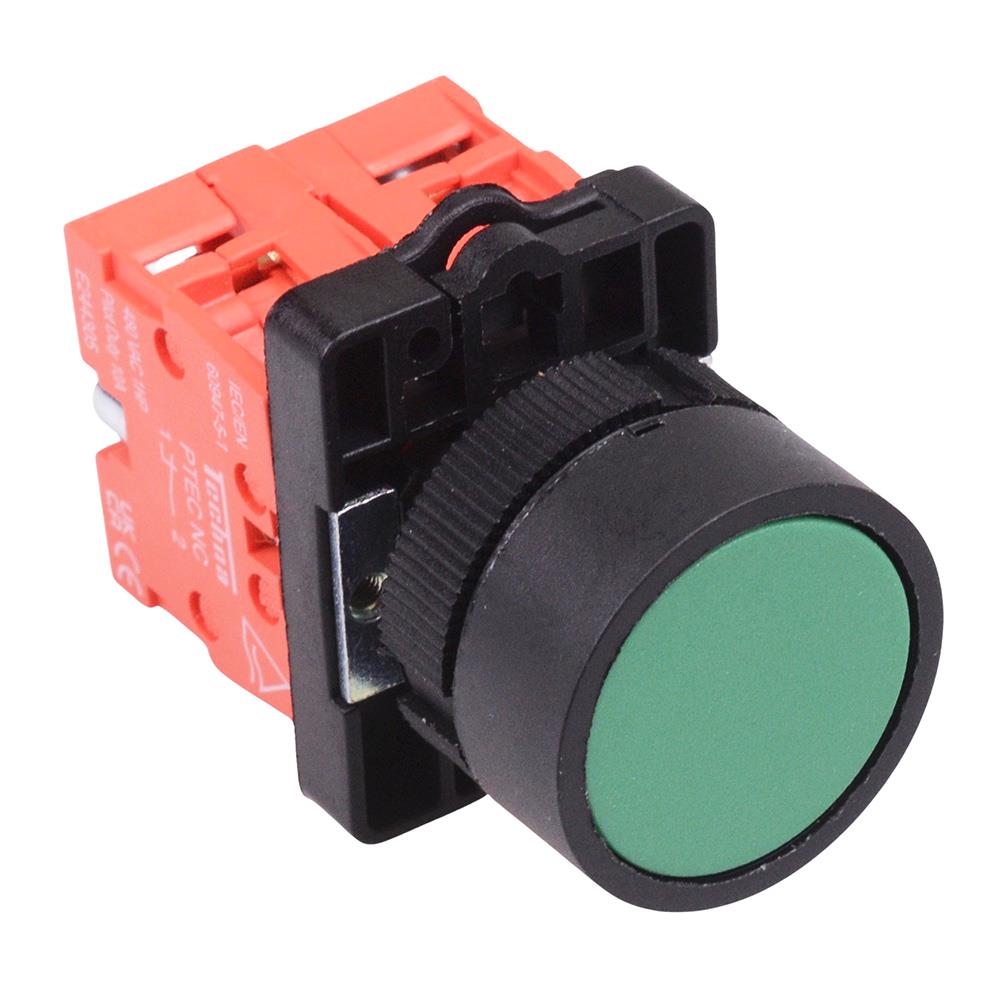 Techna PtecPNGreen Green Flush Push Button Switch 10A 2NC — Switch ...