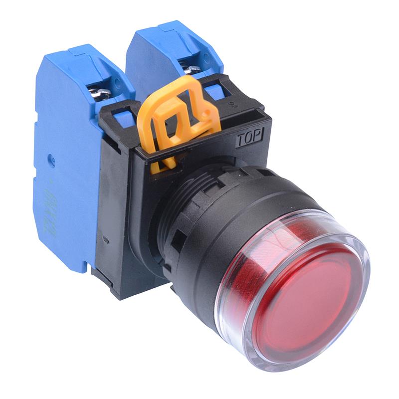 YW1L-AF2E20Q0R Red 22mm Maintained Shrouded Push Button Switch 2NO IP6 ...