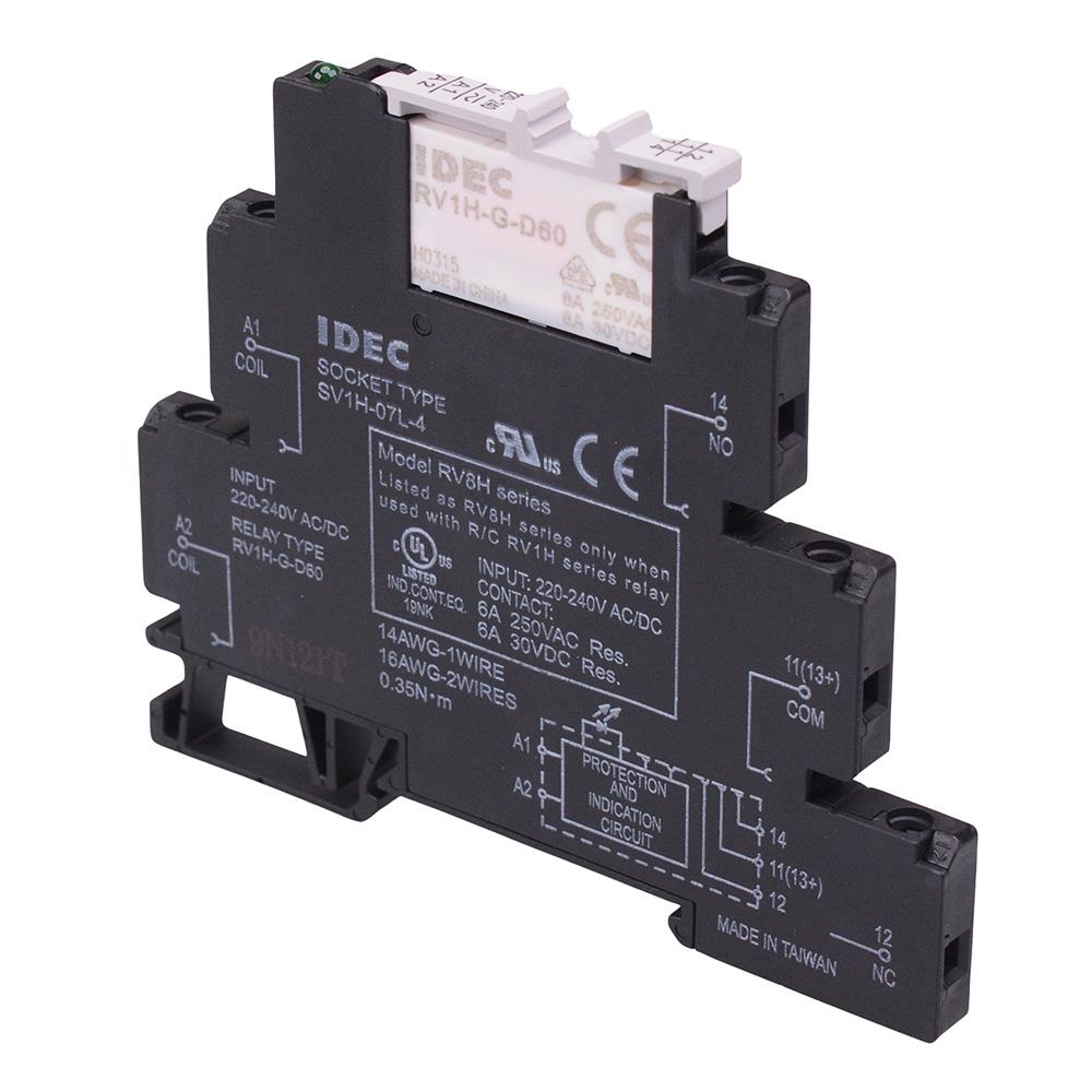 RV8H-L-AD220 DIN Mount 220V 8mm Slim Interface Relay Screw Terminals S ...