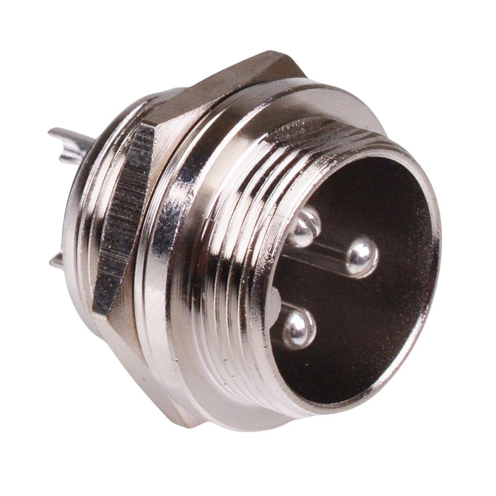 3 Way Male M19 Metal Circular Panel Mount Socket Connector — Switch ...